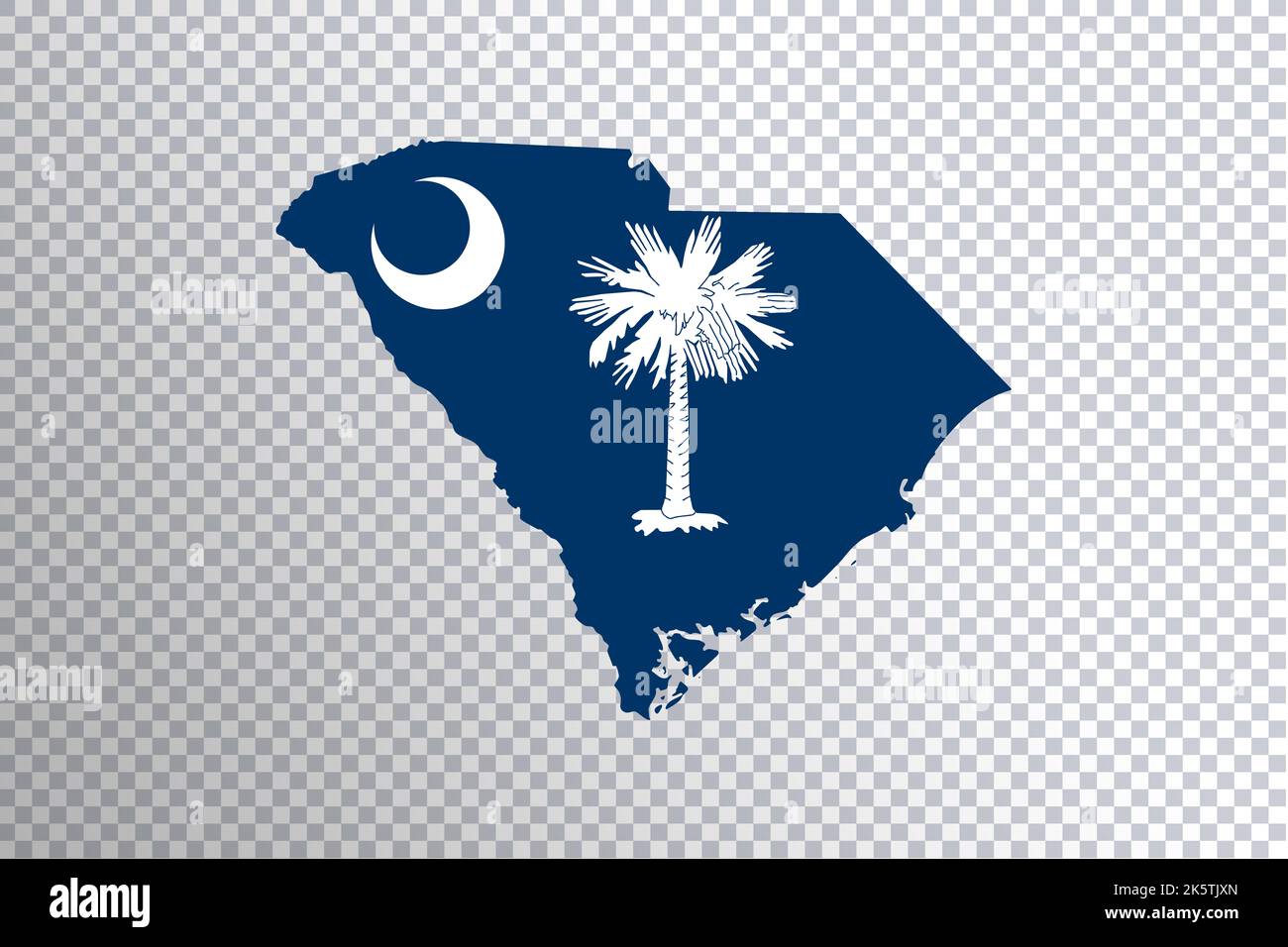 South Carolina flag on map, transparent background, Clipping path Stock ...