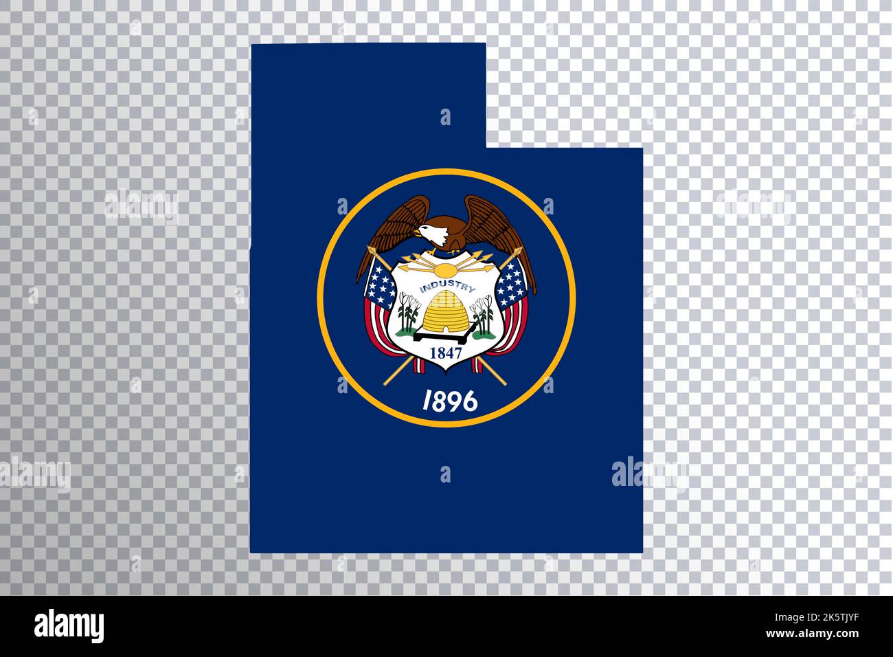 Utah flag on map, transparent background, Clipping path Stock Photo - Alamy