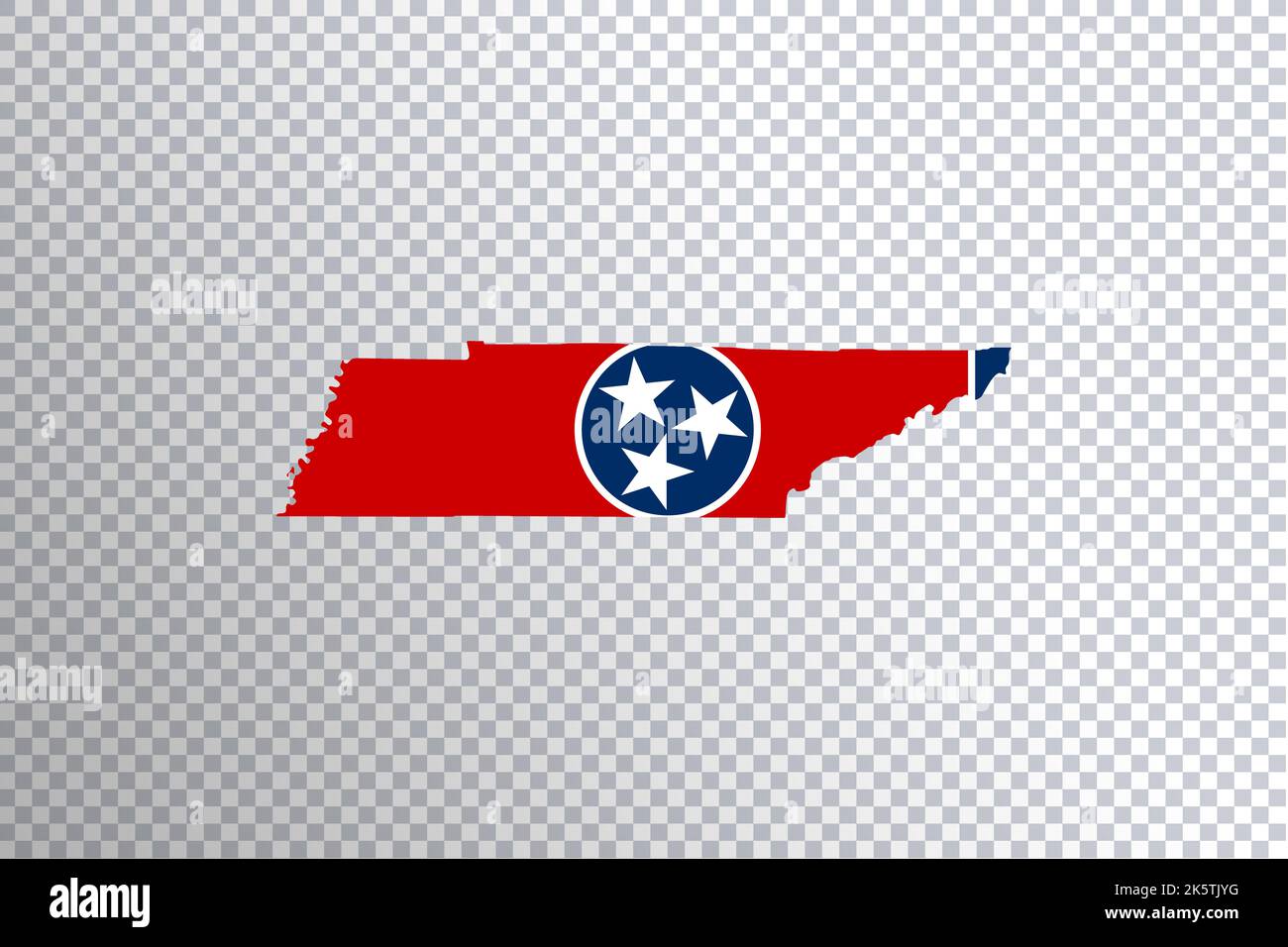 Tennessee flag on map, transparent background, Clipping path Stock ...