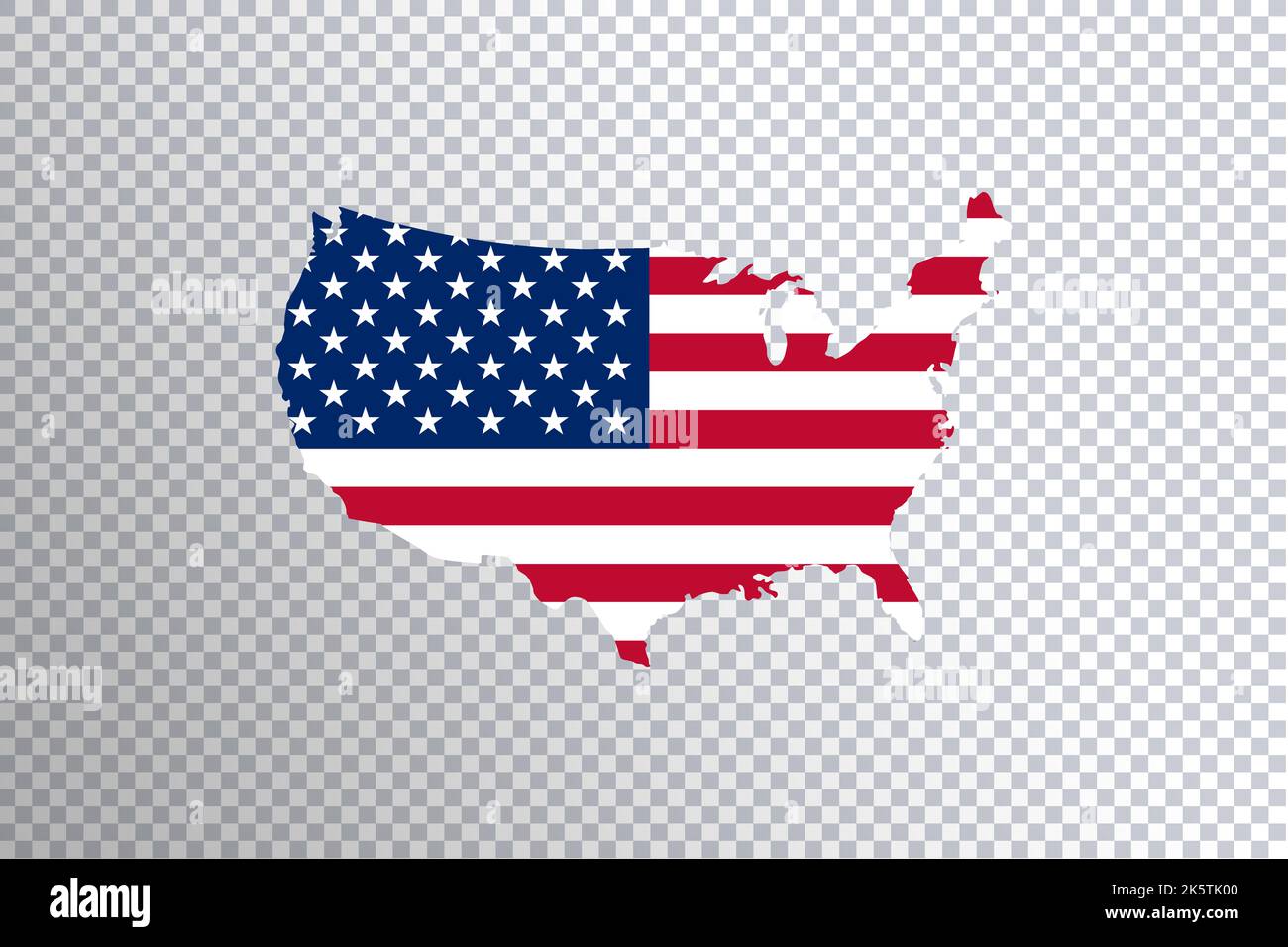 United States flag on map, transparent background, Clipping path Stock ...