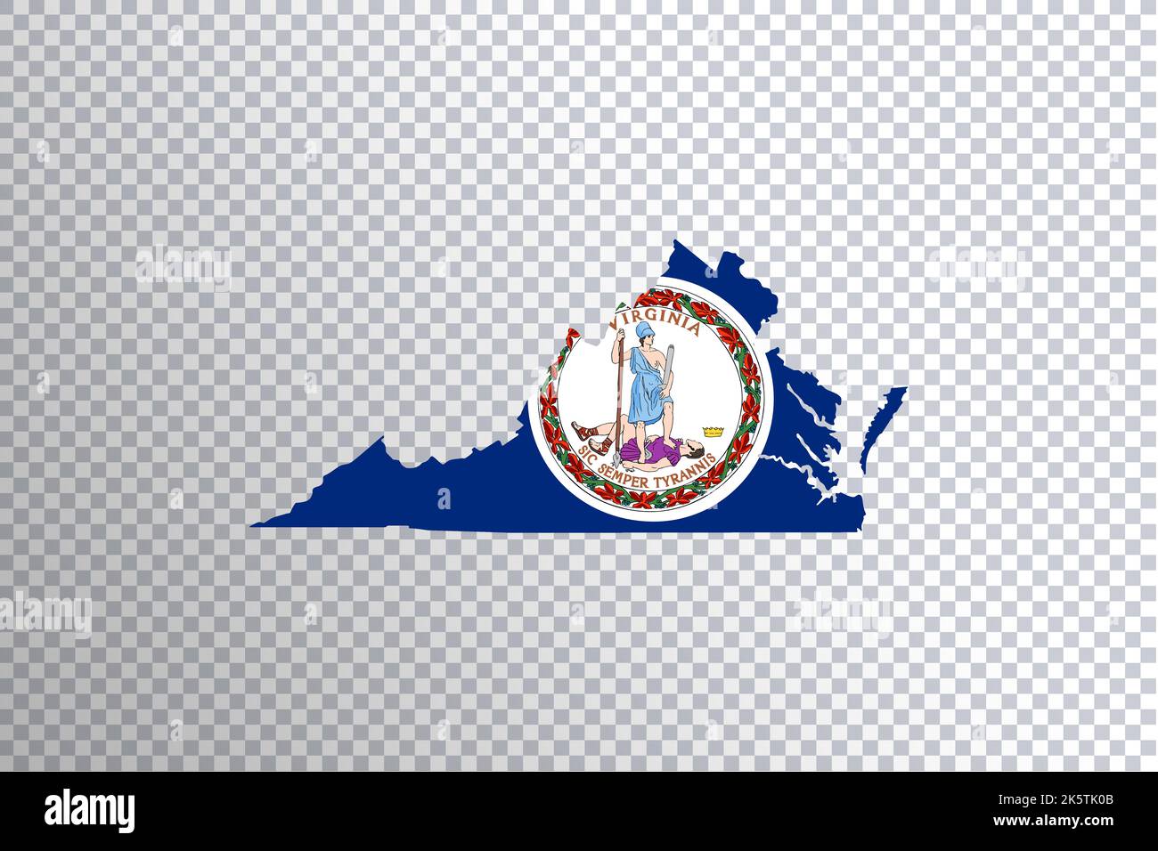 Virginia flag on map, transparent background, Clipping path Stock Photo ...