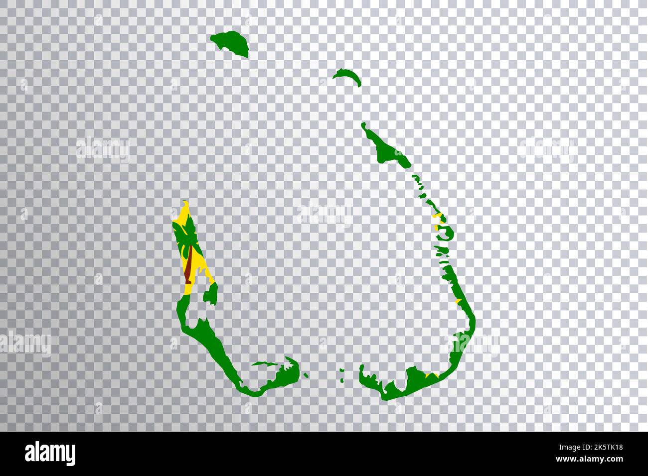 Cocos Islands flag on map, transparent background, Clipping path Stock ...