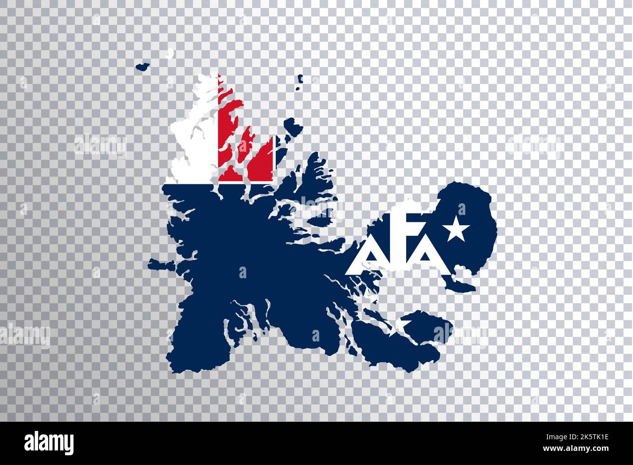 French Southern Territories flag on map, transparent background ...