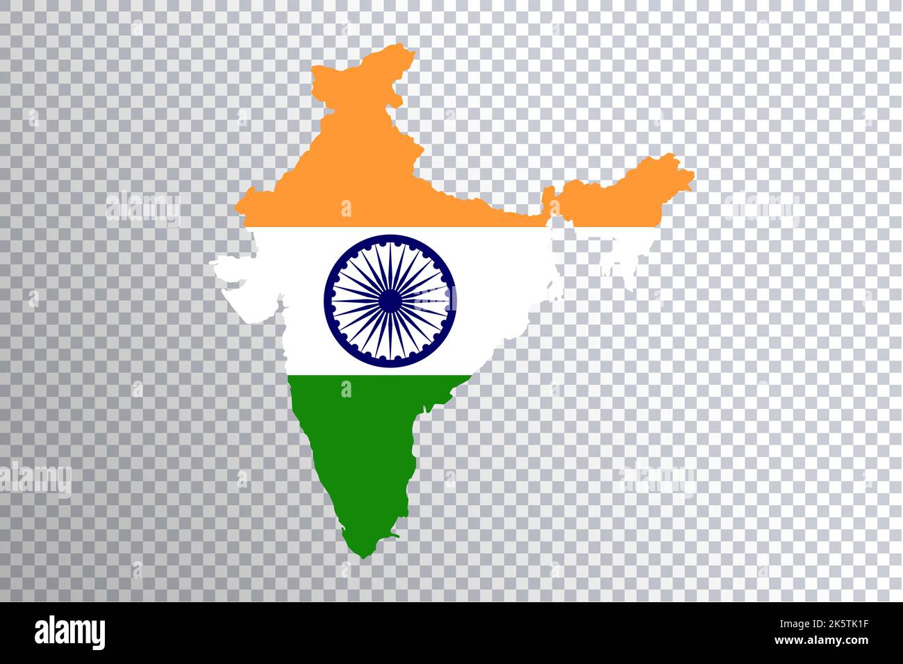India flag on map, transparent background, Clipping path Stock Photo ...