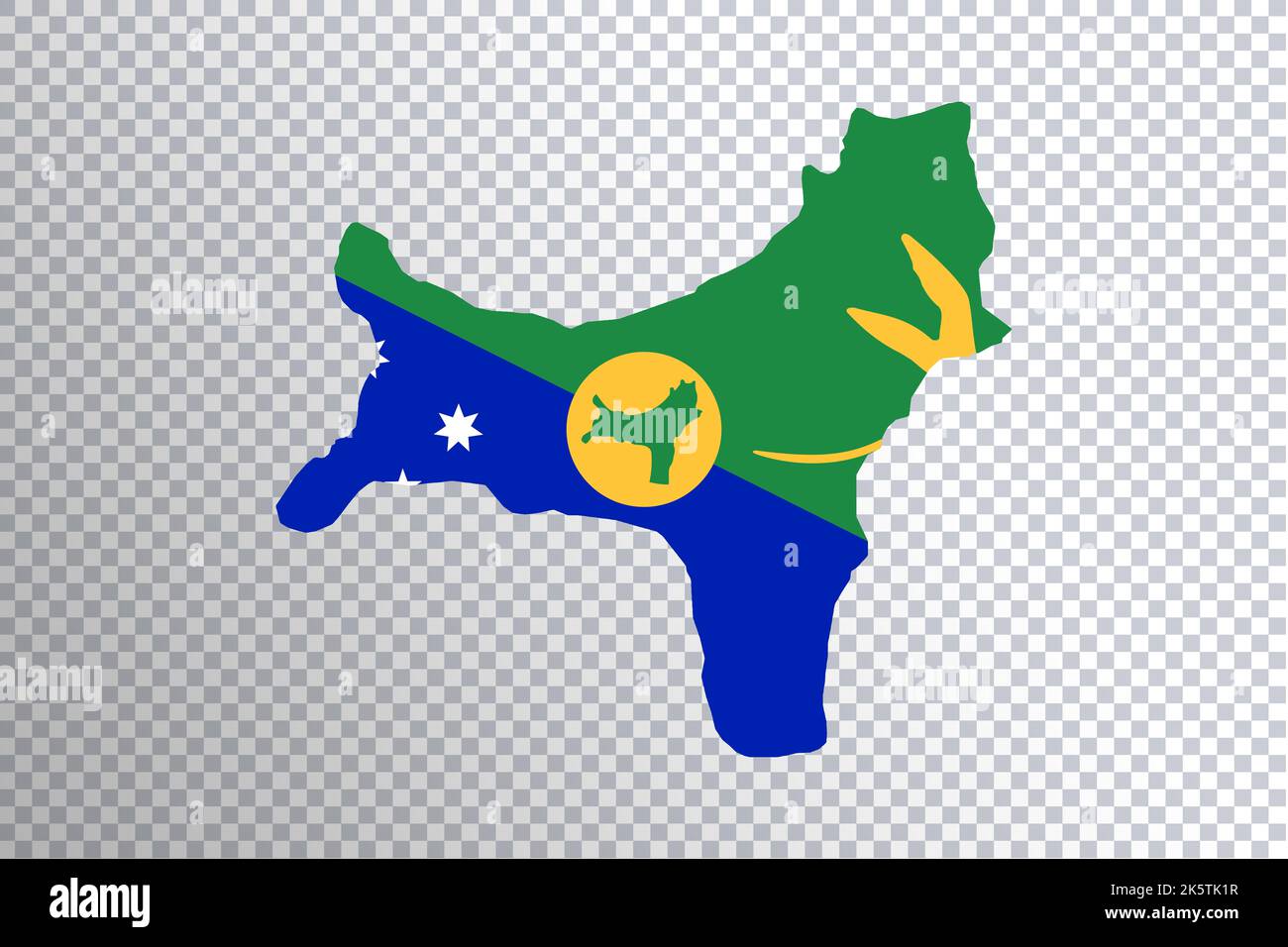 Christmas Island flag on map, transparent background, Clipping path ...