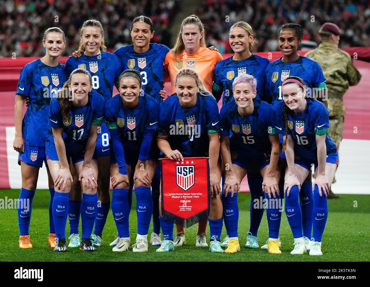 LONDON ENGLAND - OCTOBER 07: USA Team before kick off Back Row:- Emily ...