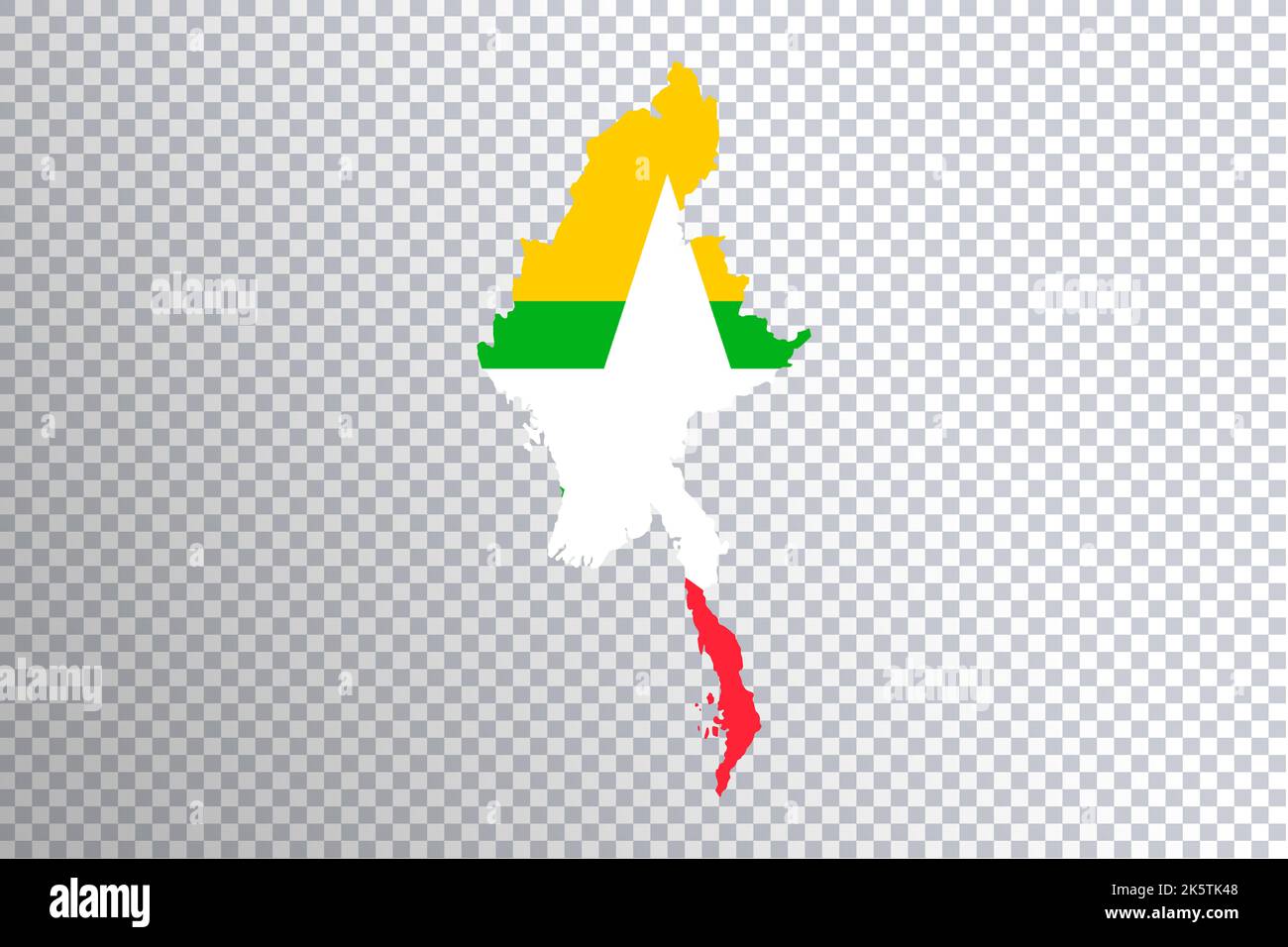 Myanmar flag on map, transparent background, Clipping path Stock Photo ...