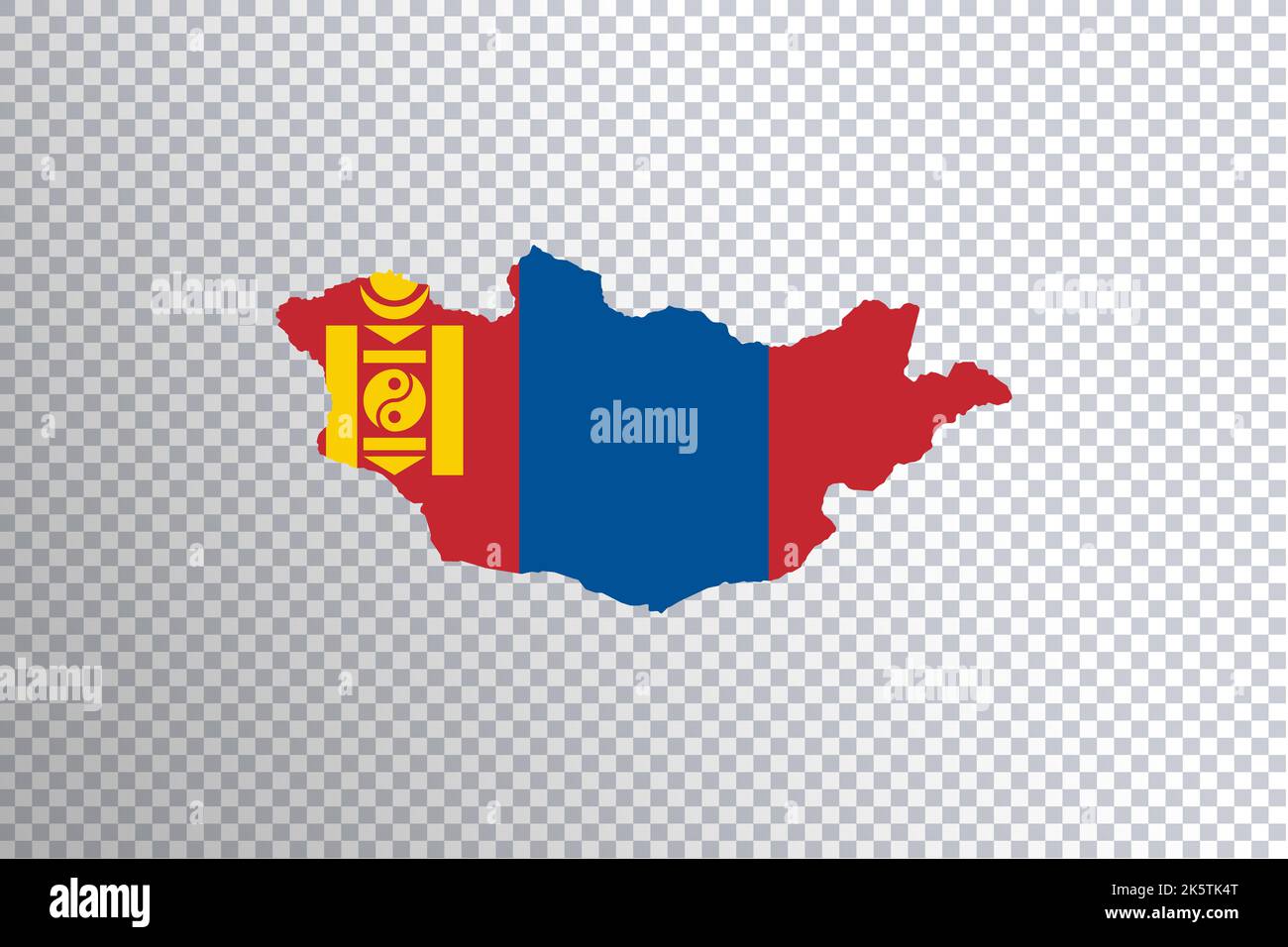 Mongolia flag on map, transparent background, Clipping path Stock Photo ...