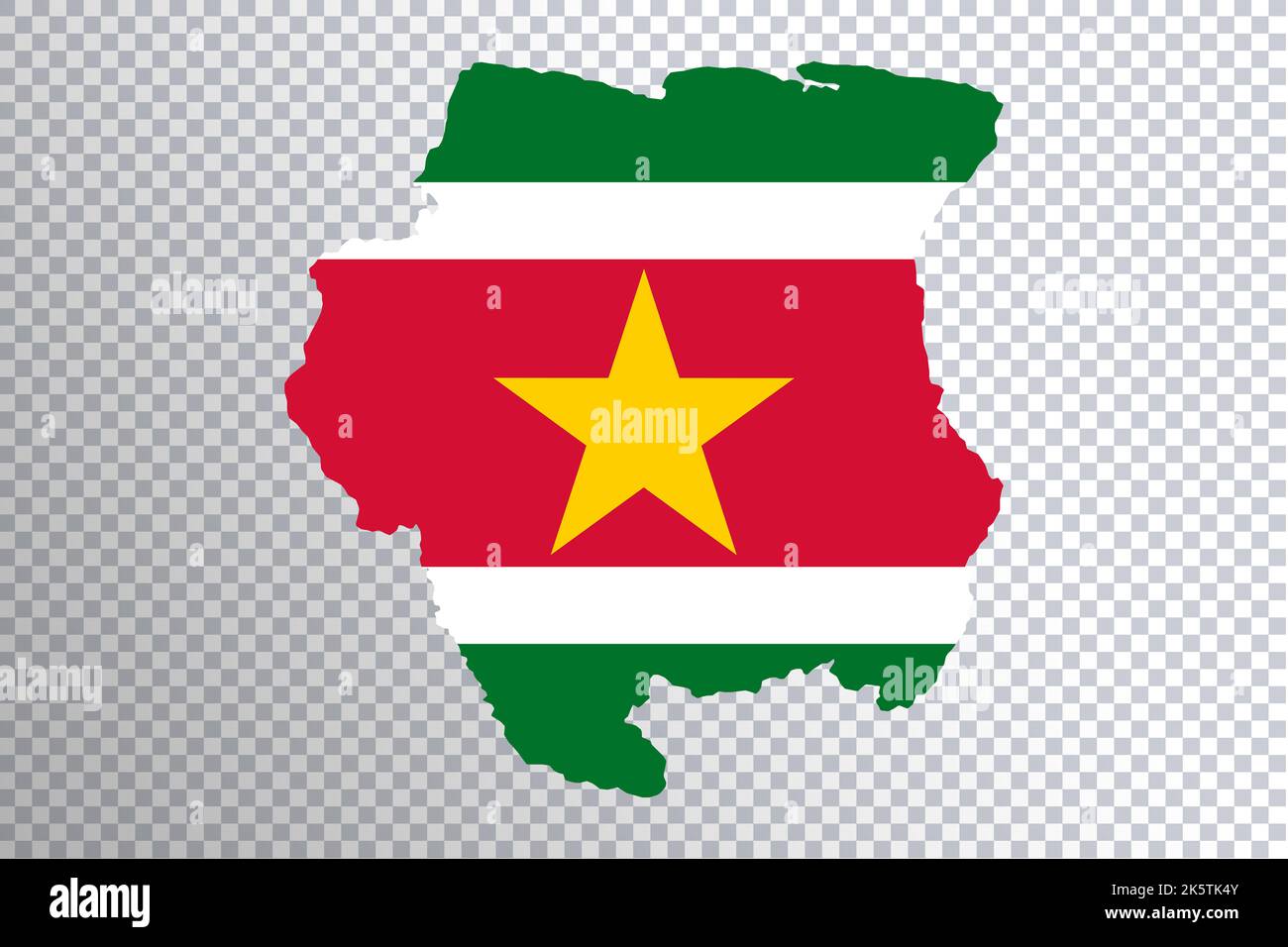 Suriname flag on map, transparent background, Clipping path Stock Photo ...