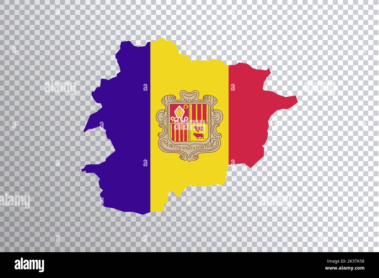 Andorra flag on map, transparent background, Clipping path Stock Photo ...