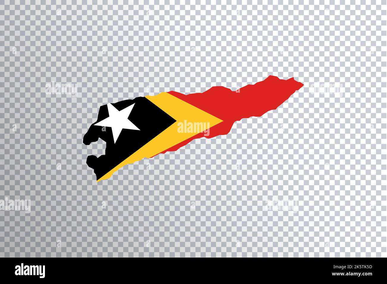 Timor Leste flag on map, transparent background, Clipping path Stock ...