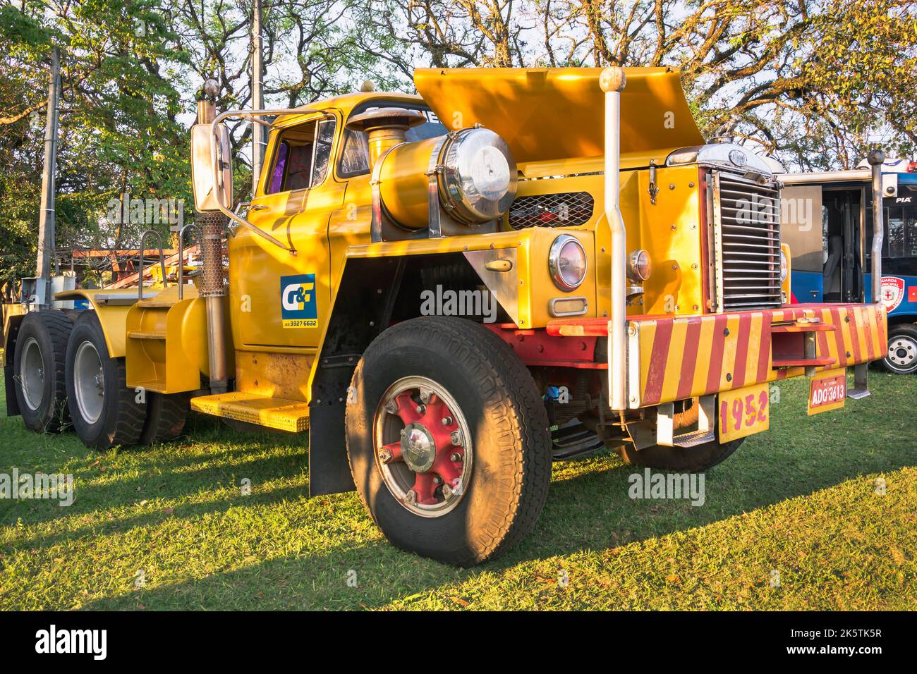 Vehicle Truck Mack 1952 on display at vintage car show Stock Photo - Alamy
