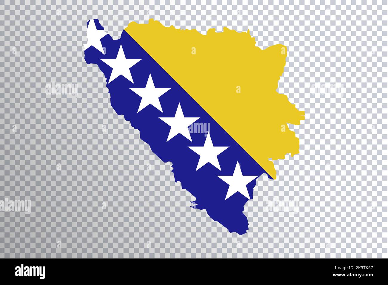 Bosnia and Herzegovina flag on map, transparent background, Clipping ...