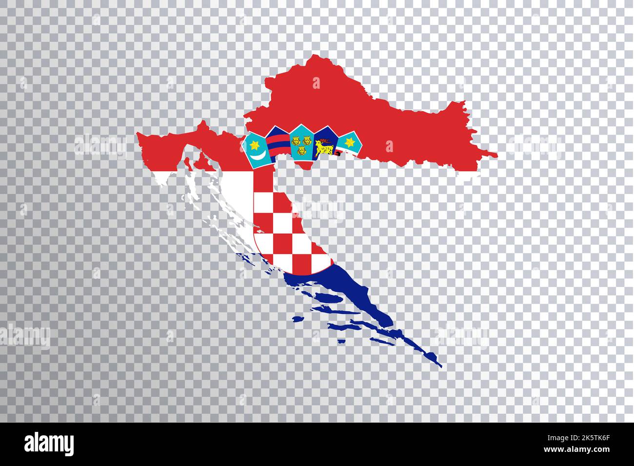 Croatia flag on map, transparent background, Clipping path Stock Photo ...