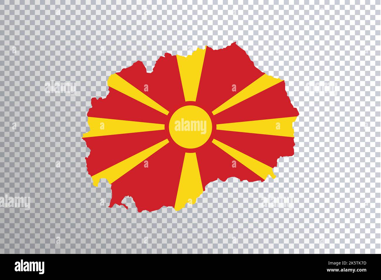 North Macedonia flag on map, transparent background, Clipping path ...