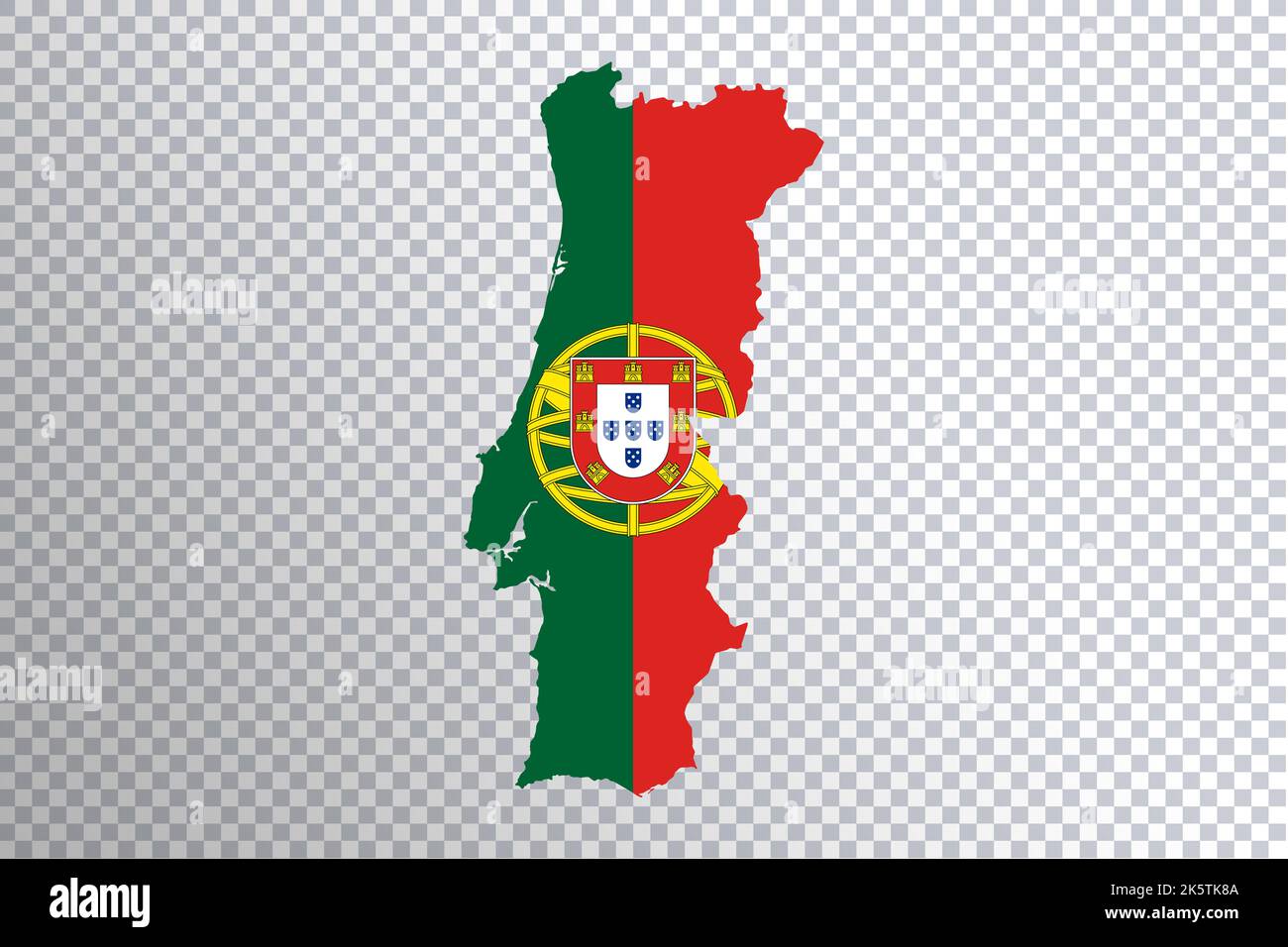Portugal flag on map, transparent background, Clipping path Stock Photo - Alamy