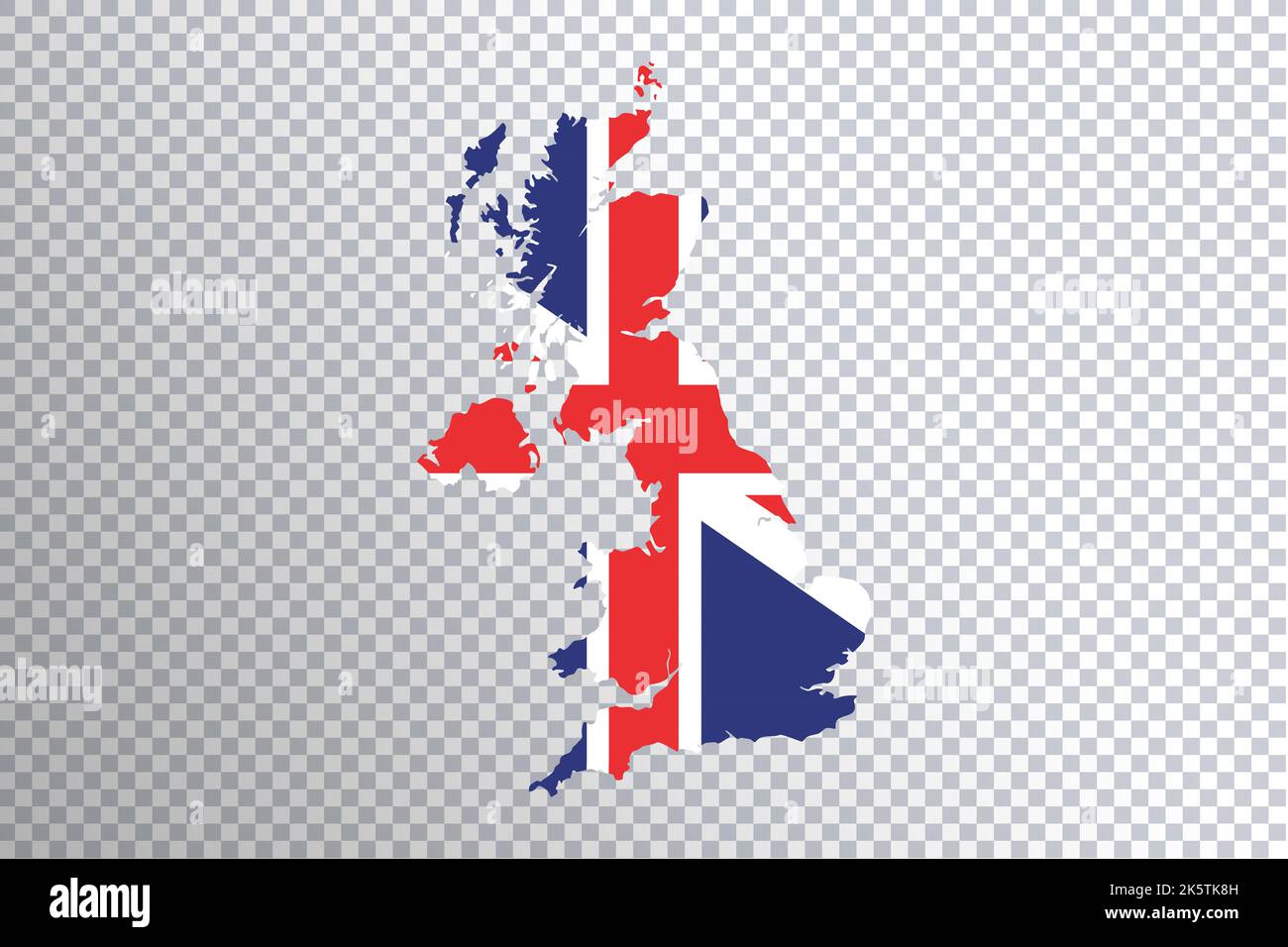 United Kingdom flag on map, transparent background, Clipping path Stock ...