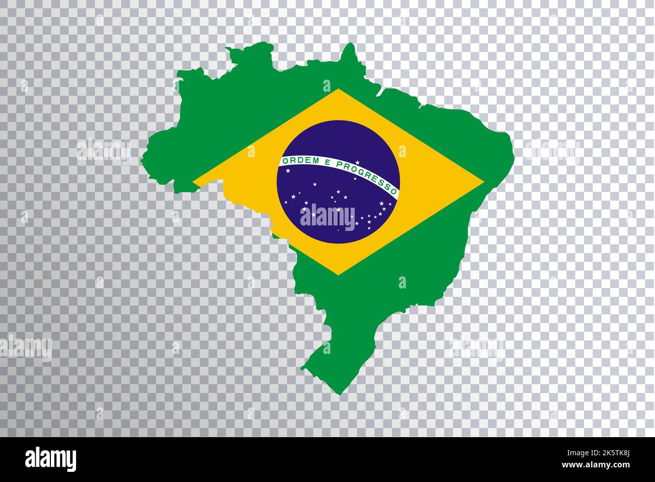 Brazil flag on map, transparent background, Clipping path Stock Photo ...