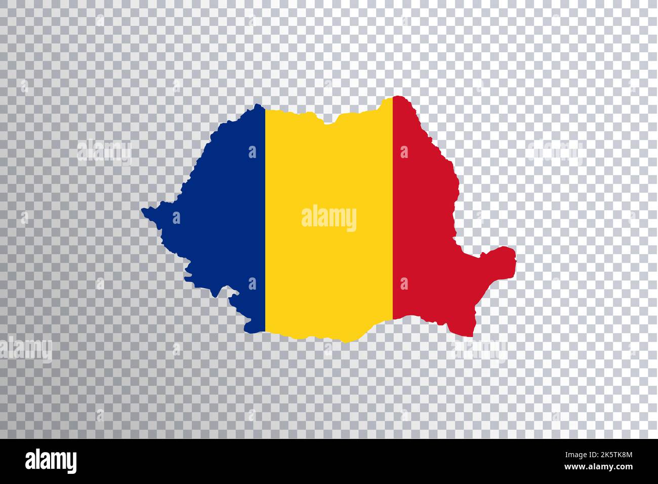 Romania flag on map, transparent background, Clipping path Stock Photo ...