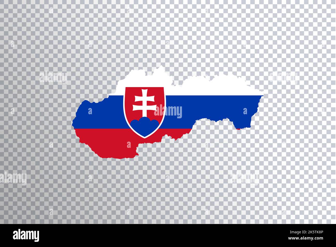 Slovakia flag on map, transparent background, Clipping path Stock Photo ...