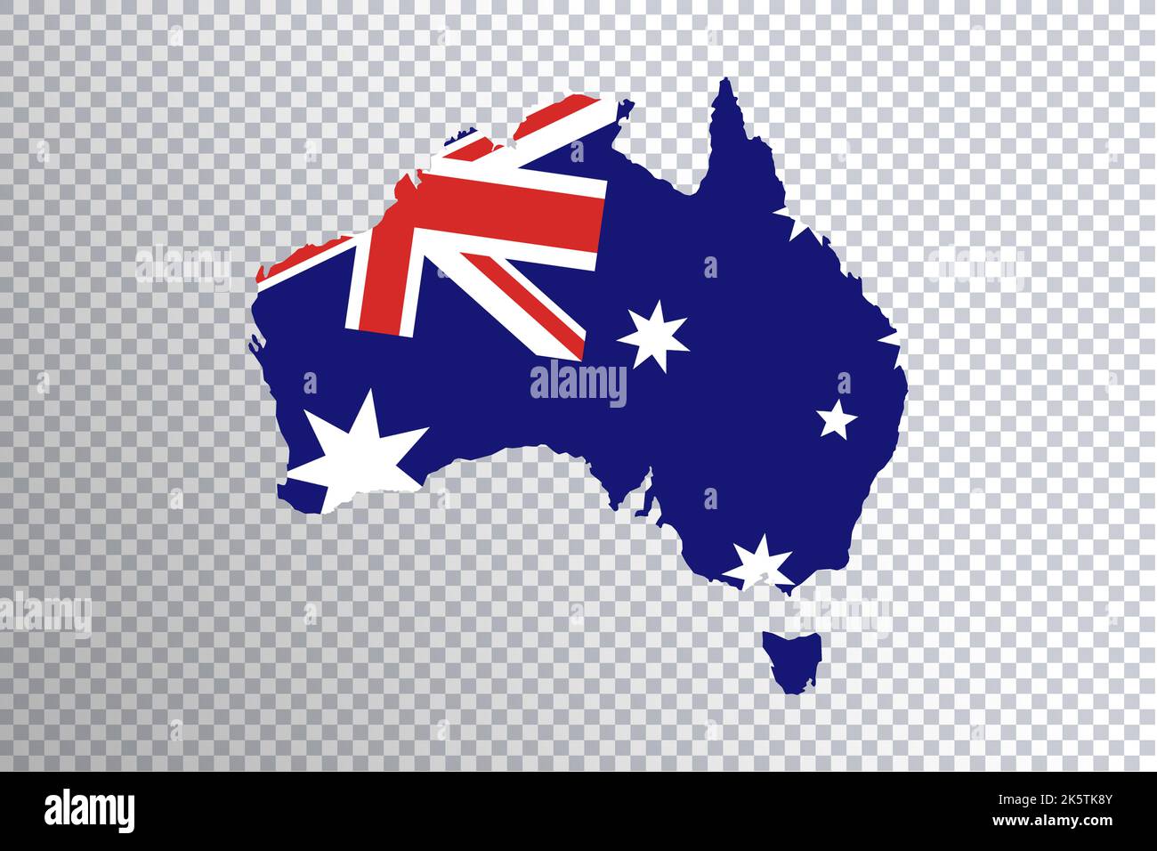 Australia flag on map, transparent background, Clipping path Stock ...