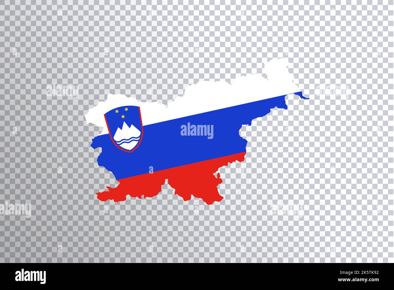 Slovenia flag on map, transparent background, Clipping path Stock Photo ...