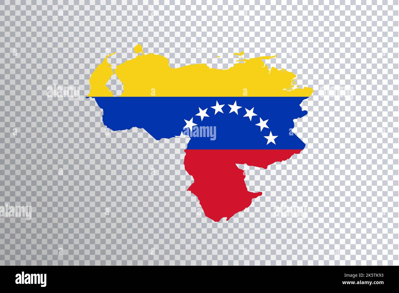Venezuela flag on map, transparent background, Clipping path Stock ...