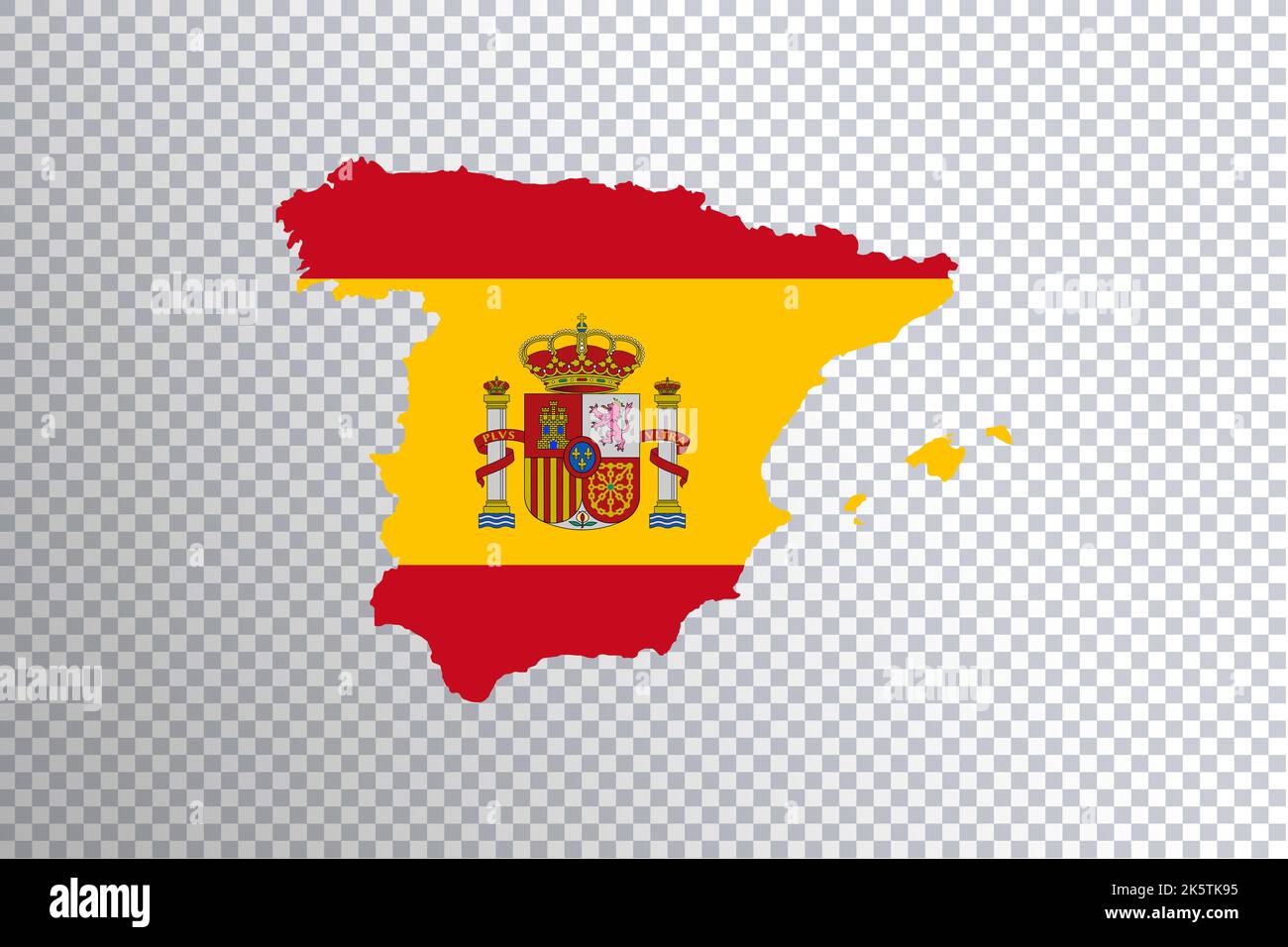 Spain flag on map, transparent background, Clipping path Stock Photo ...