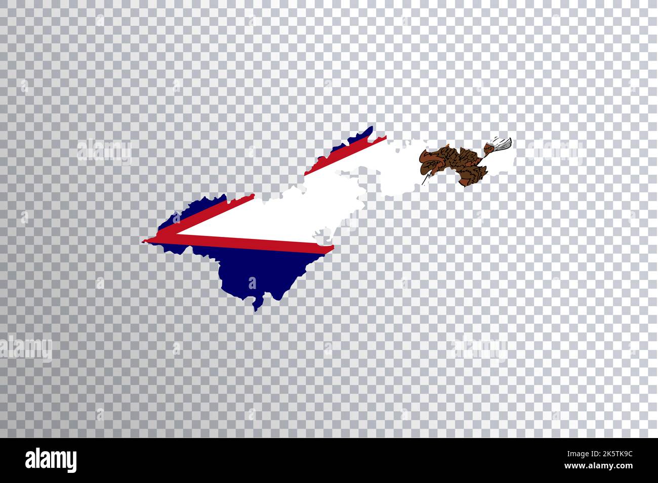 American Samoa flag on map, transparent background, Clipping path Stock ...