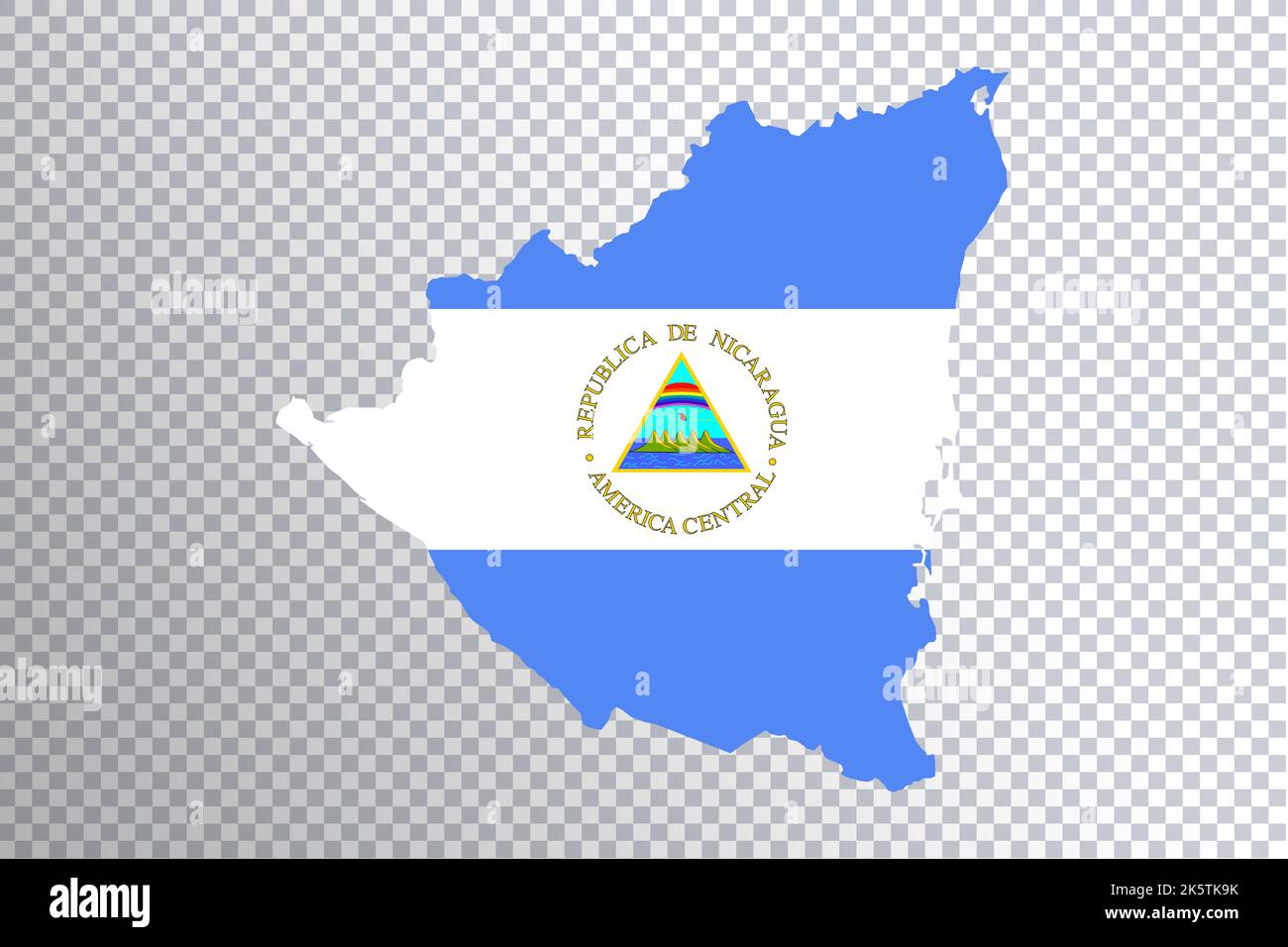 Nicaragua flag on map, transparent background, Clipping path Stock ...