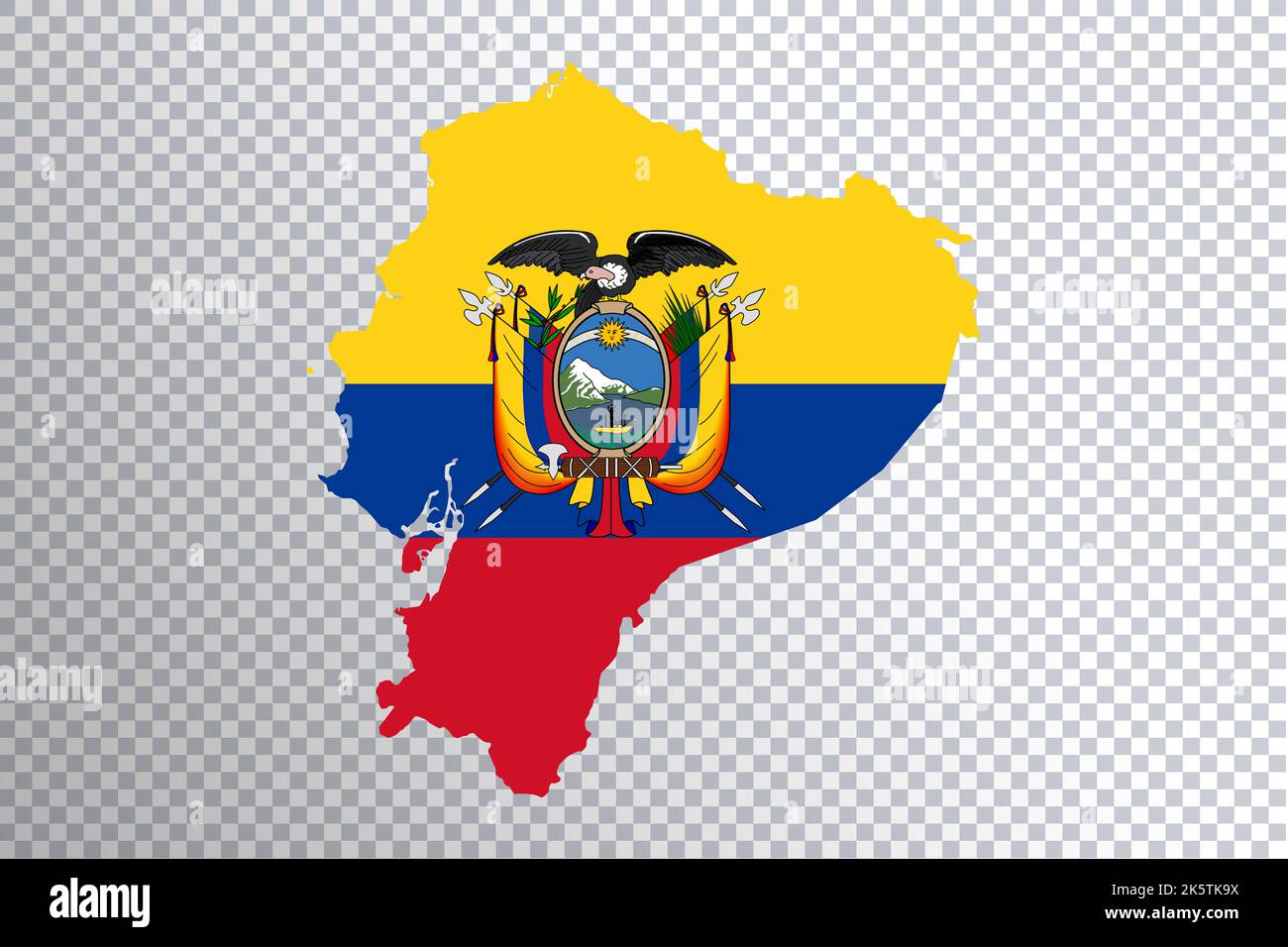 Ecuador flag on map, transparent background, Clipping path Stock Photo ...