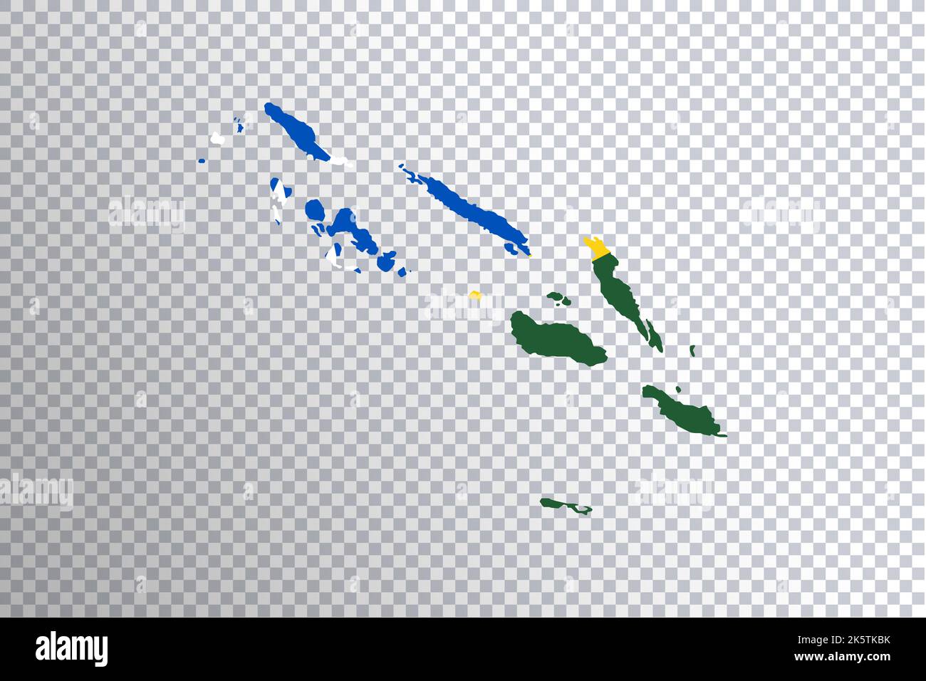 Solomon Islands flag on map, transparent background, Clipping path ...