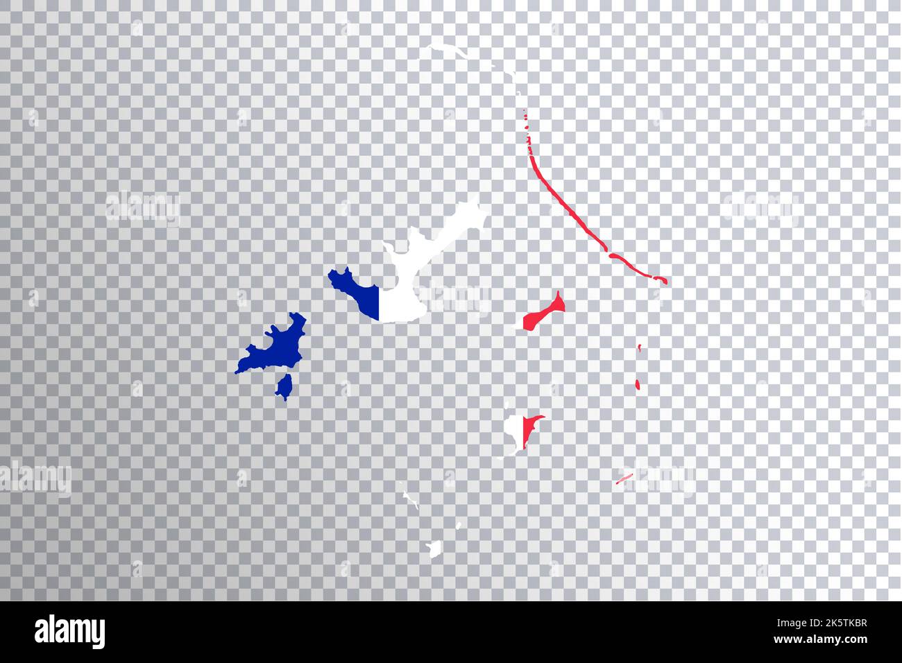 French Polynesia flag on map, transparent background, Clipping path ...