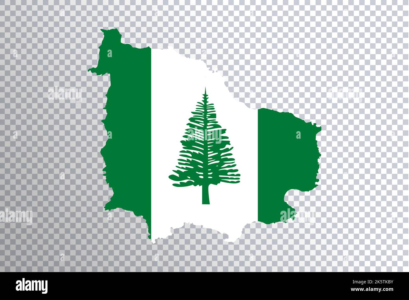 Norfolk Island flag on map, transparent background, Clipping path Stock ...