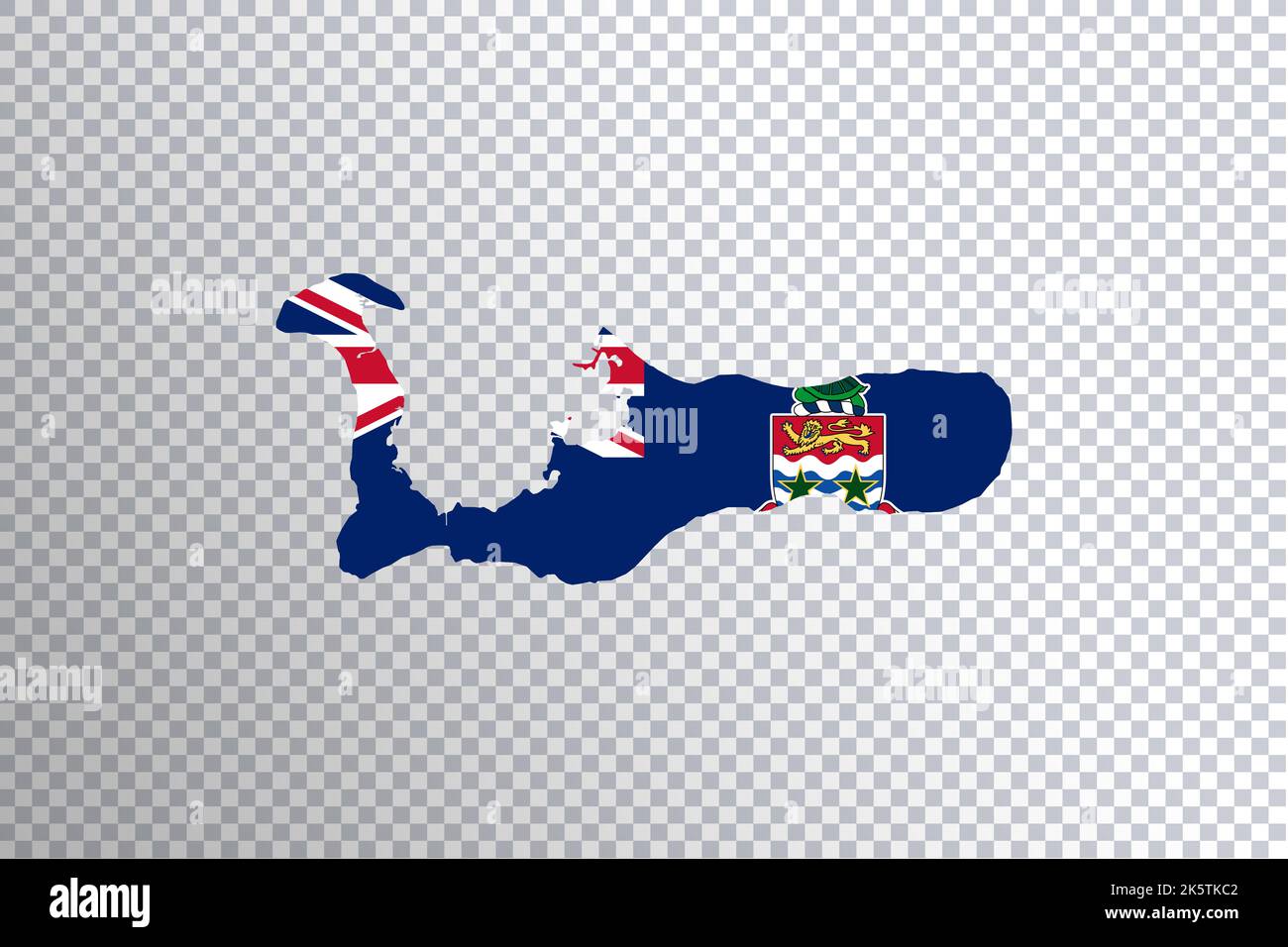 Cayman Islands flag on map, transparent background, Clipping path Stock ...