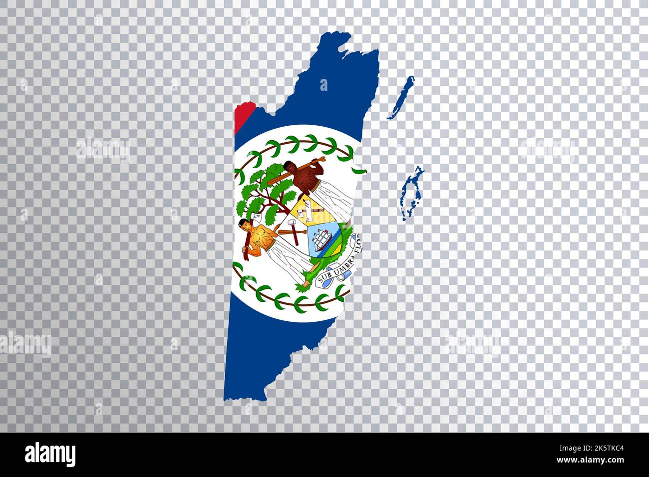 Belize flag on map, transparent background, Clipping path Stock Photo ...