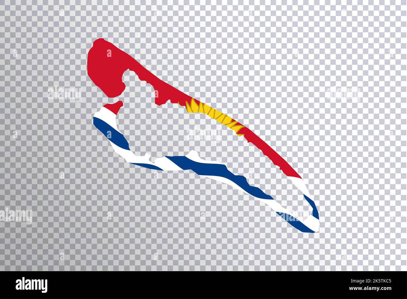 Kiribati flag on map, transparent background, Clipping path Stock Photo ...