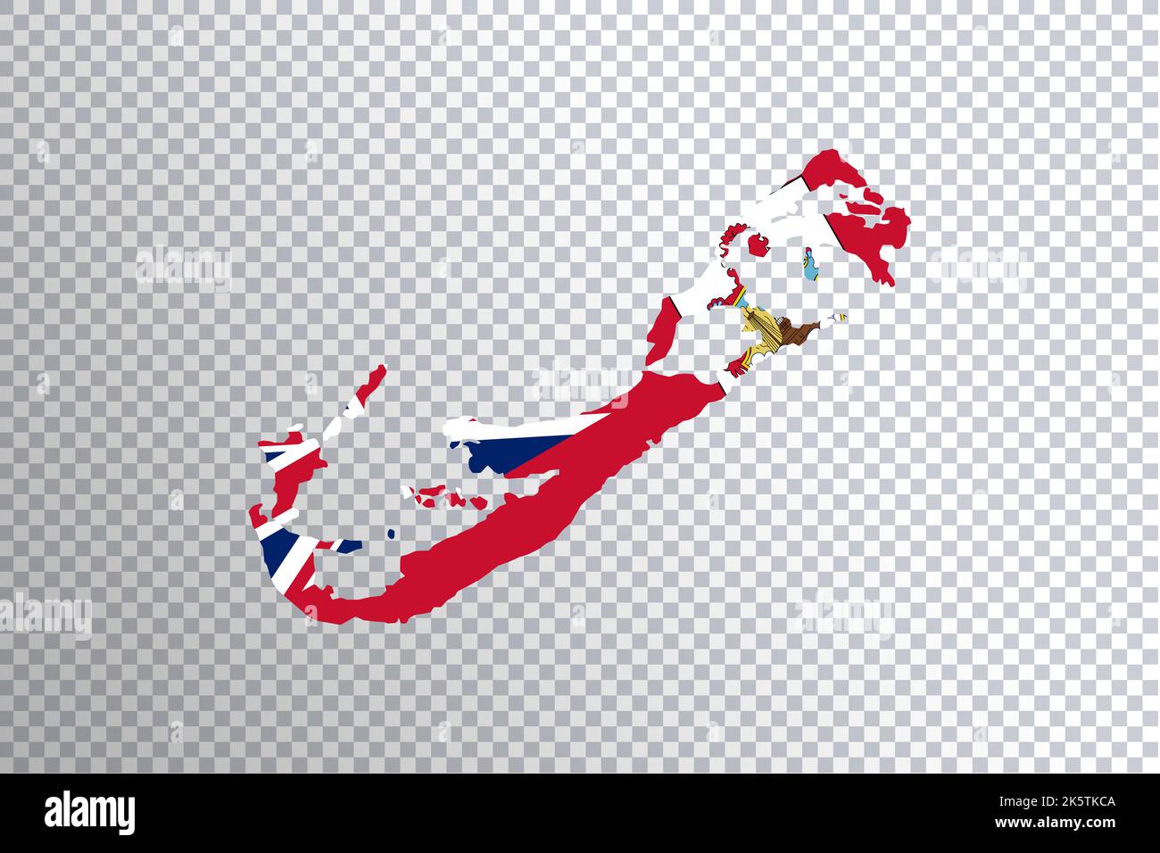 Bermuda flag on map, transparent background, Clipping path Stock Photo ...