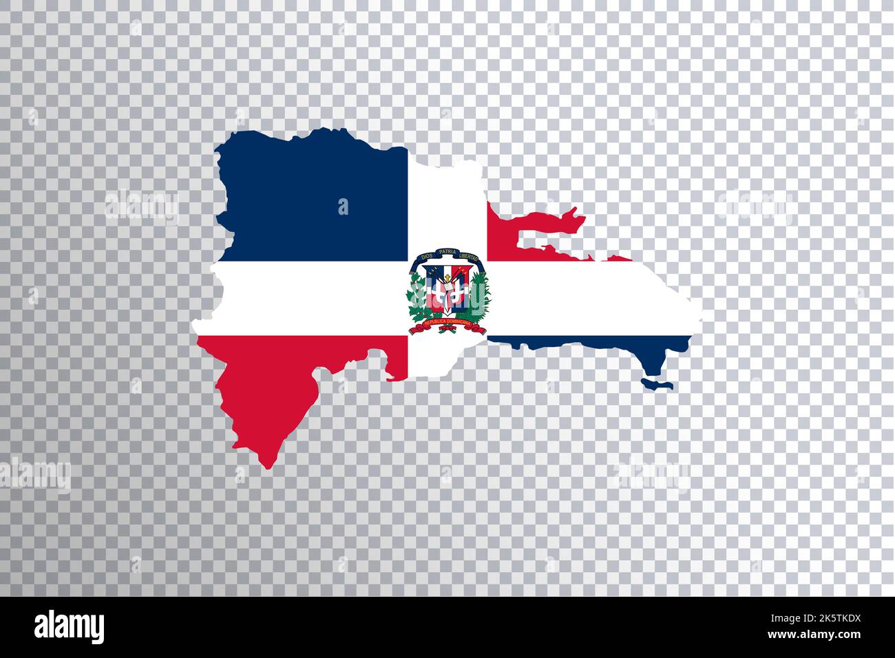 Dominican Republic flag on map, transparent background, Clipping path ...