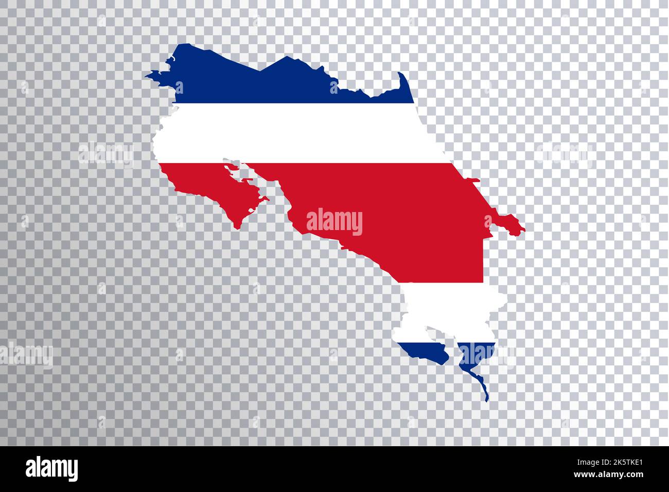 Costa Rica flag on map, transparent background, Clipping path Stock ...