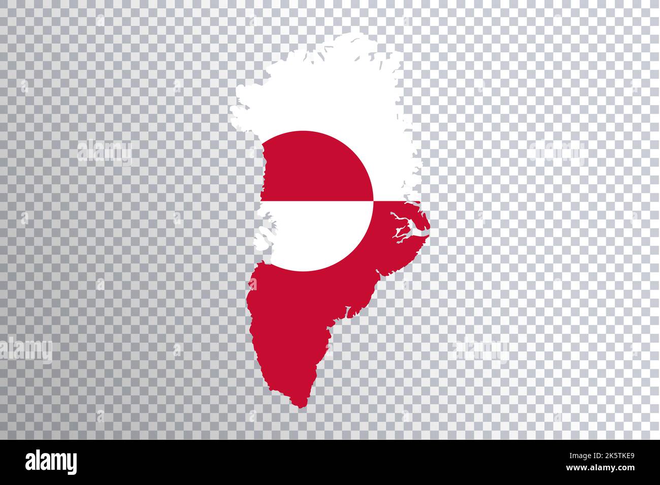 Greenland flag on map, transparent background, Clipping path Stock Photo - Alamy