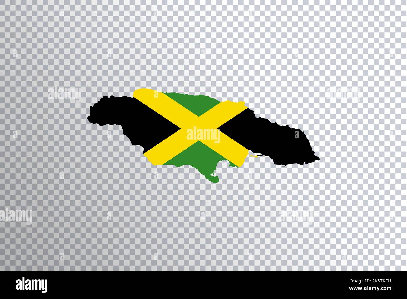 Jamaica flag on map, transparent background, Clipping path Stock Photo ...