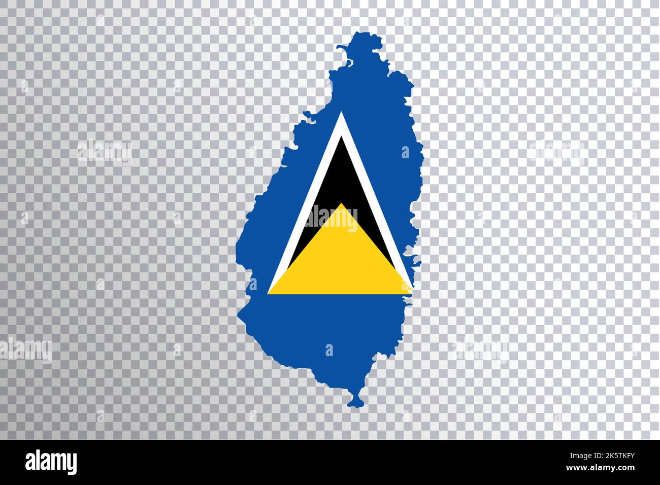 Saint Lucia flag on map, transparent background, Clipping path Stock ...