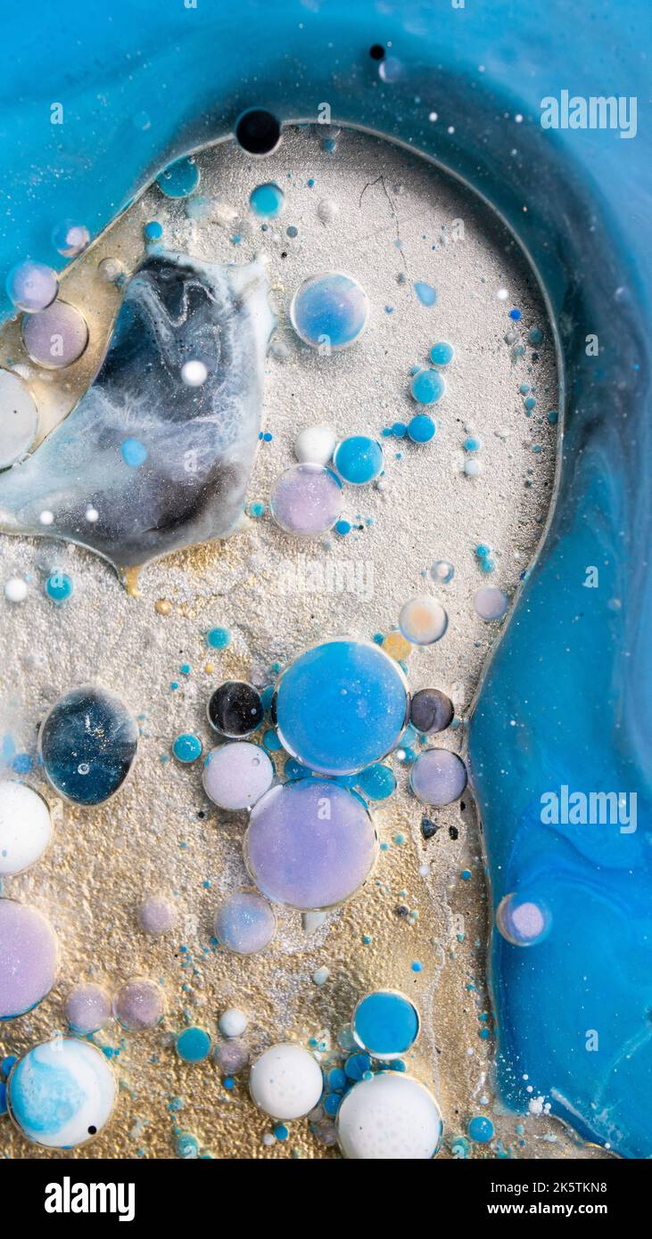 Colorful Bright Bubbles Oil Beautiful Paint Universe Color Moving ...