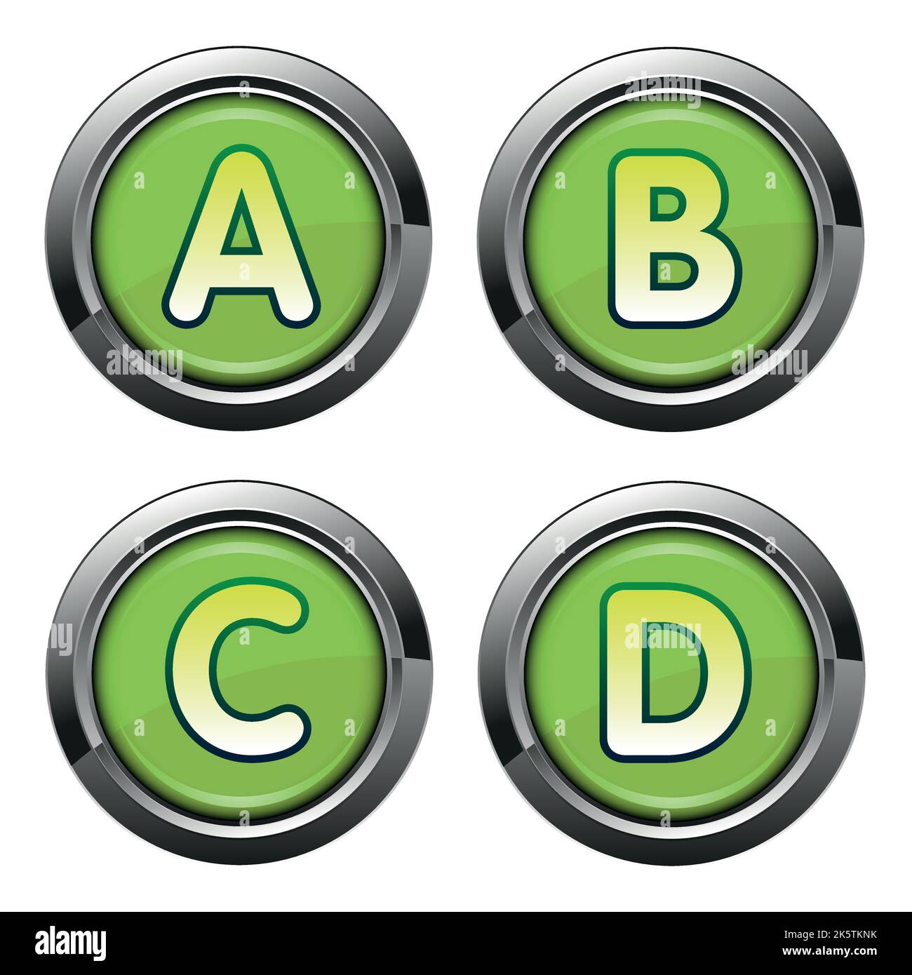 Alphabet signs in chrome buttons Stock Vector Image & Art - Alamy