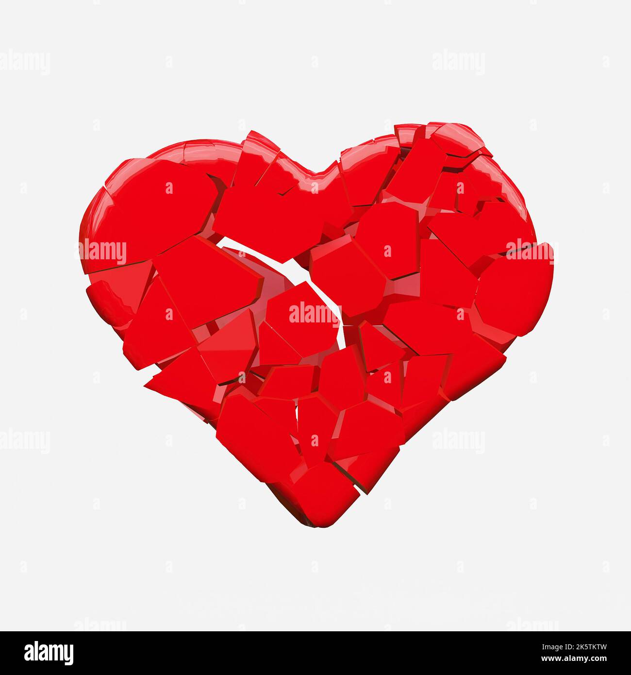 isolated 3d render of broken heart for sadness concept Stock Photo - Alamy