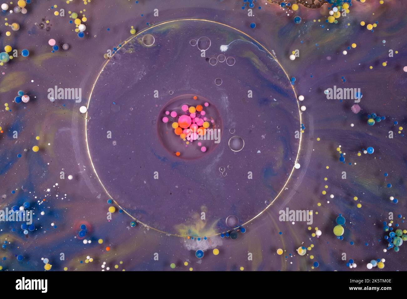 Acrylic paint balls abstract texture. Bright colors fluid, flowing ...