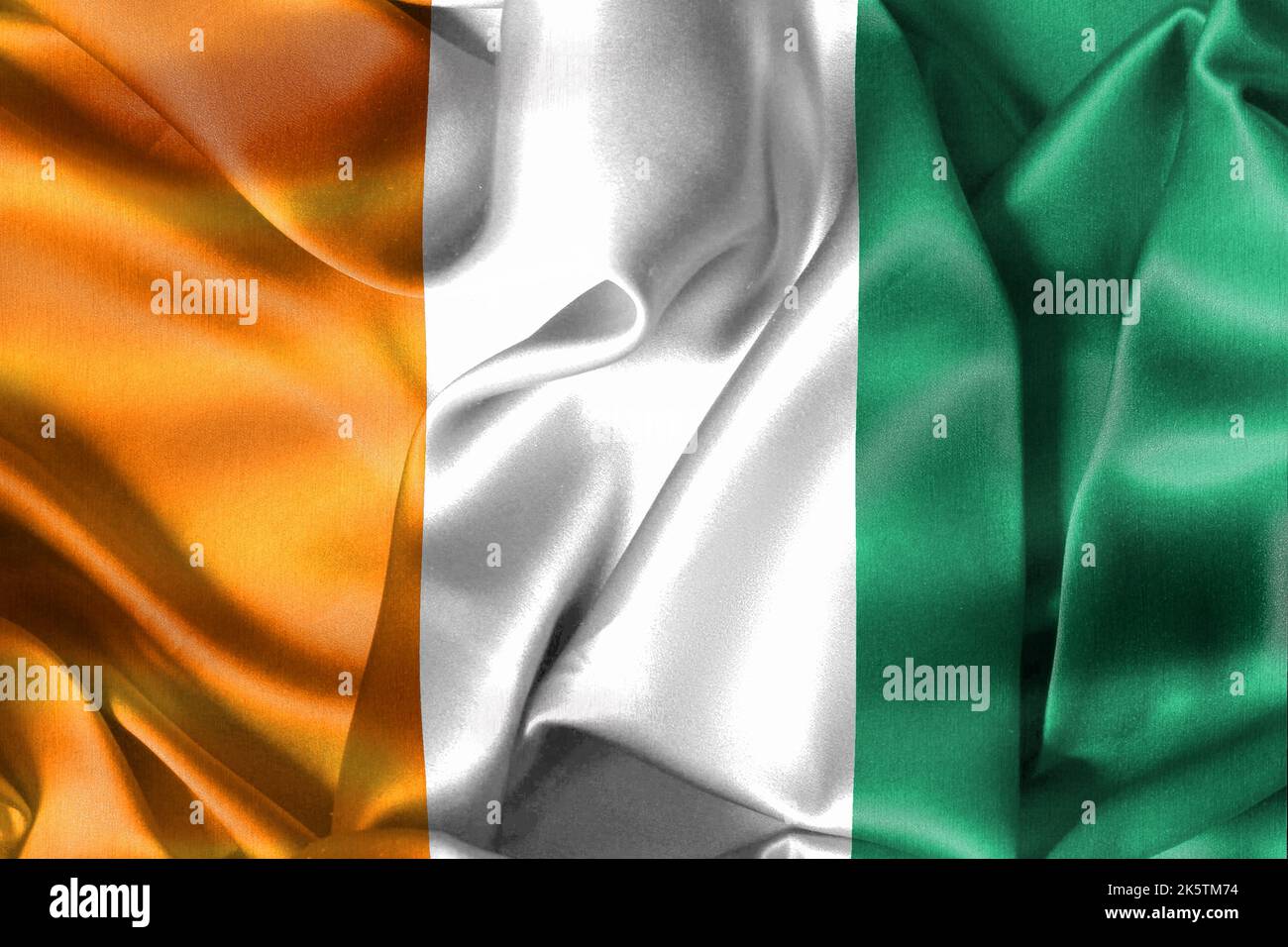 Realistic Ivory coast flag - realistic waving fabric flag Stock Photo ... Realistic Ivory coast flag - realistic waving fabric flag Stock Photo ...