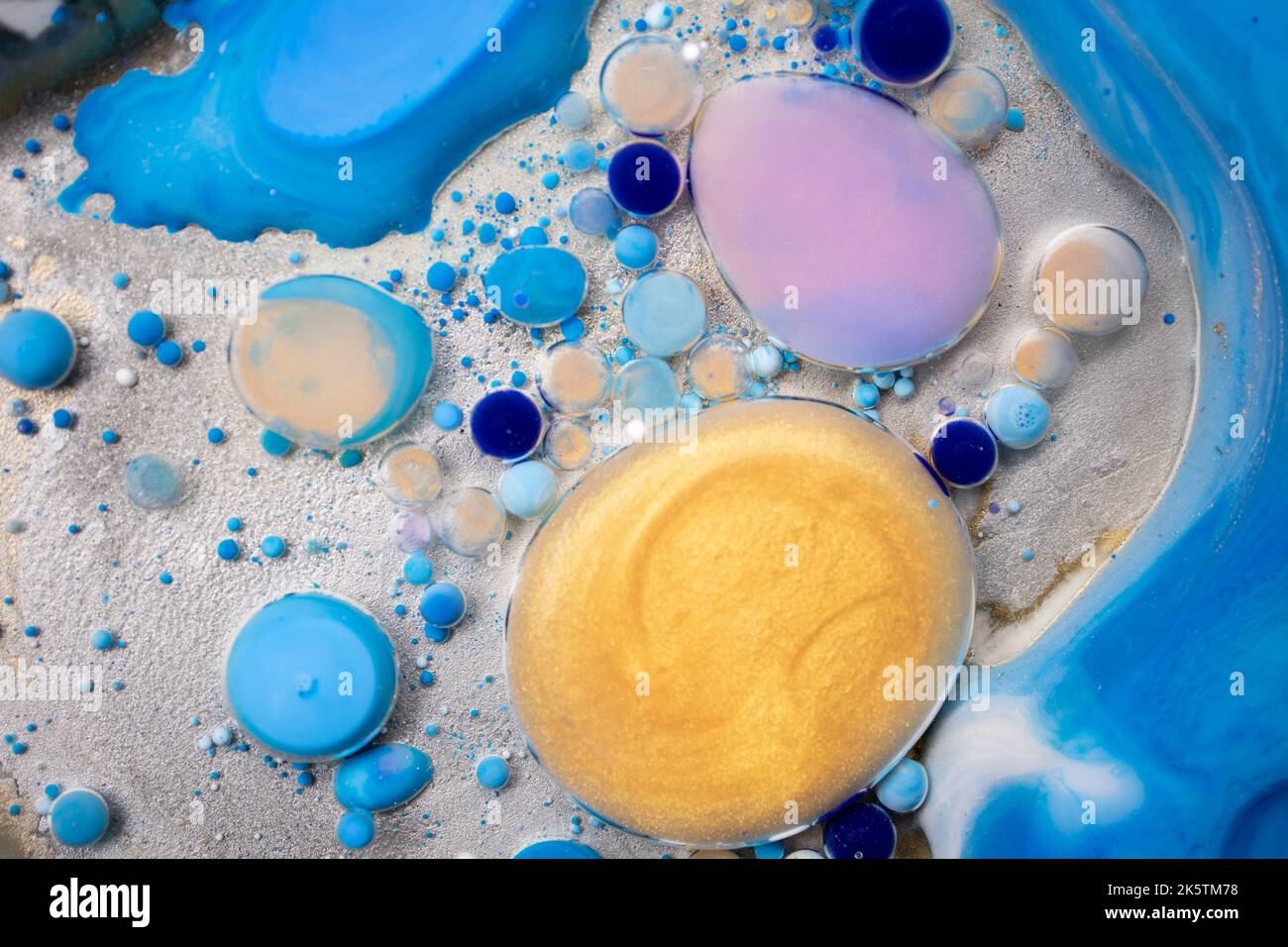 Colorful Bright Bubbles Oil Beautiful Paint Universe Color Moving ...