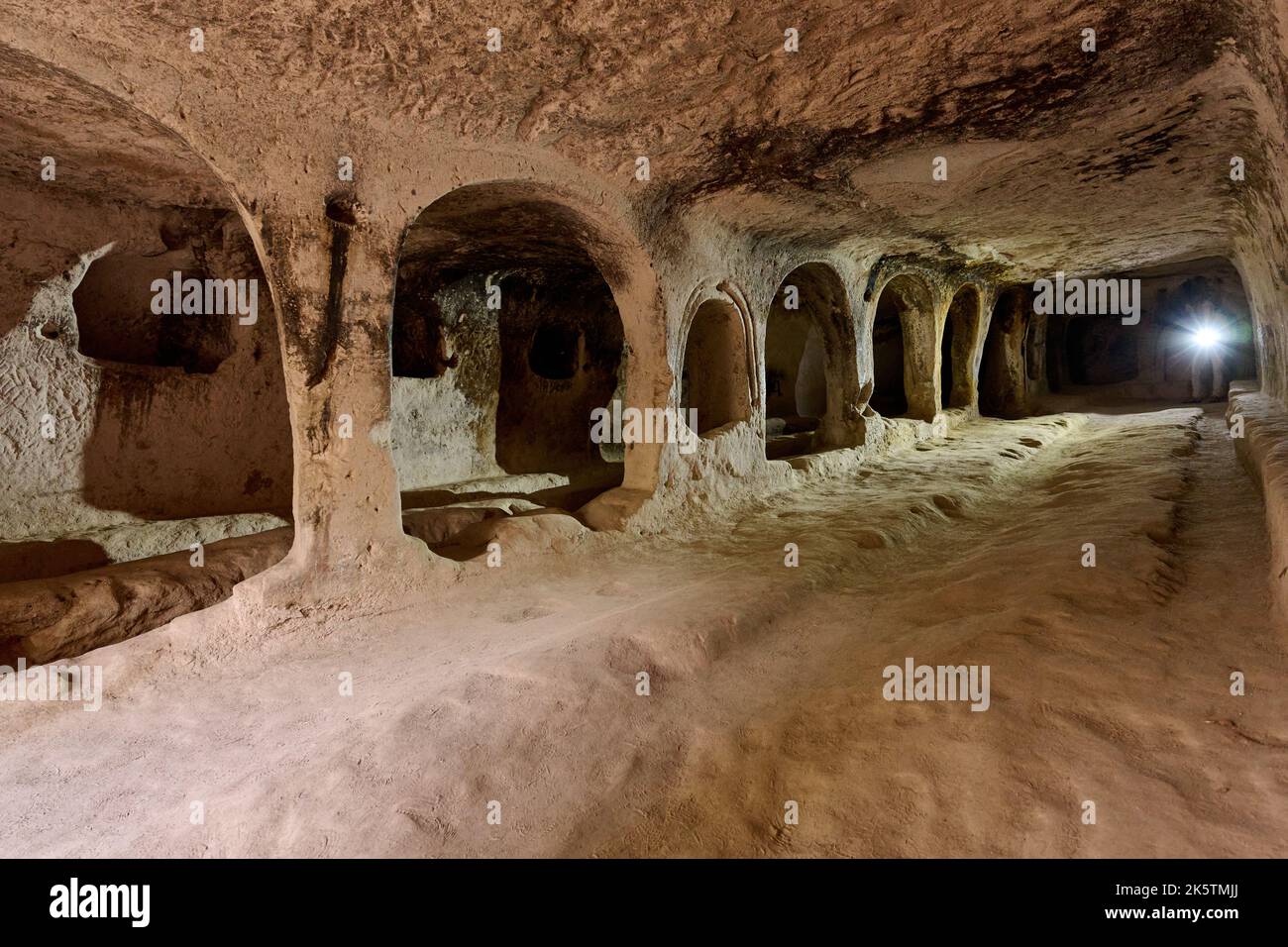 cave dwellings in Keslik Monastery, Cappadocia, Anatolia, Turkey Stock ...